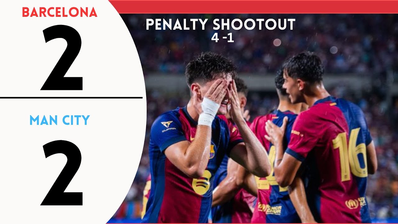 Barcelona vs Manchester City (2 - 2) Extended Highlights + Penalty ...