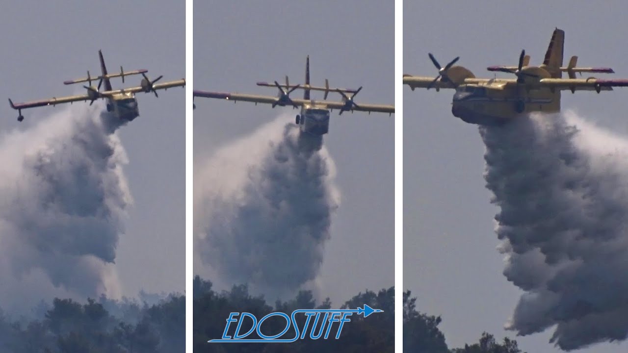 Canadair CL-415 Water Bomber - FIREFIGHTING ACTION! - Croatian Air ...