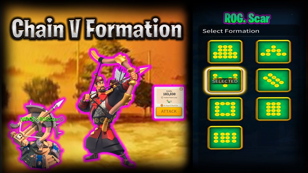 How to Barb Chain V Formation Rise of Kingdoms - YouTube