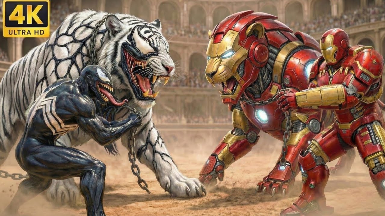 Legendary Venom Tiger 🆚 Savage Iron Man Lion 🦁 | Epic Arena Showdown ...