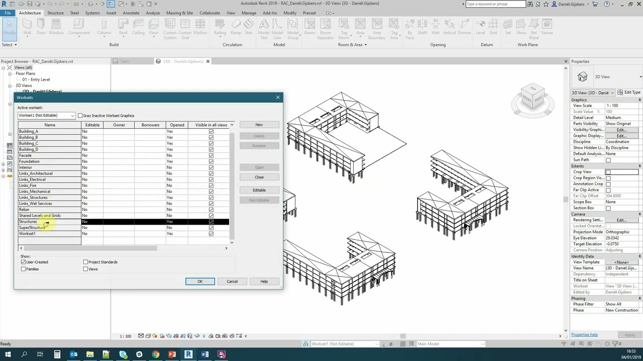 Revit Linked Files and Worksets - YouTube