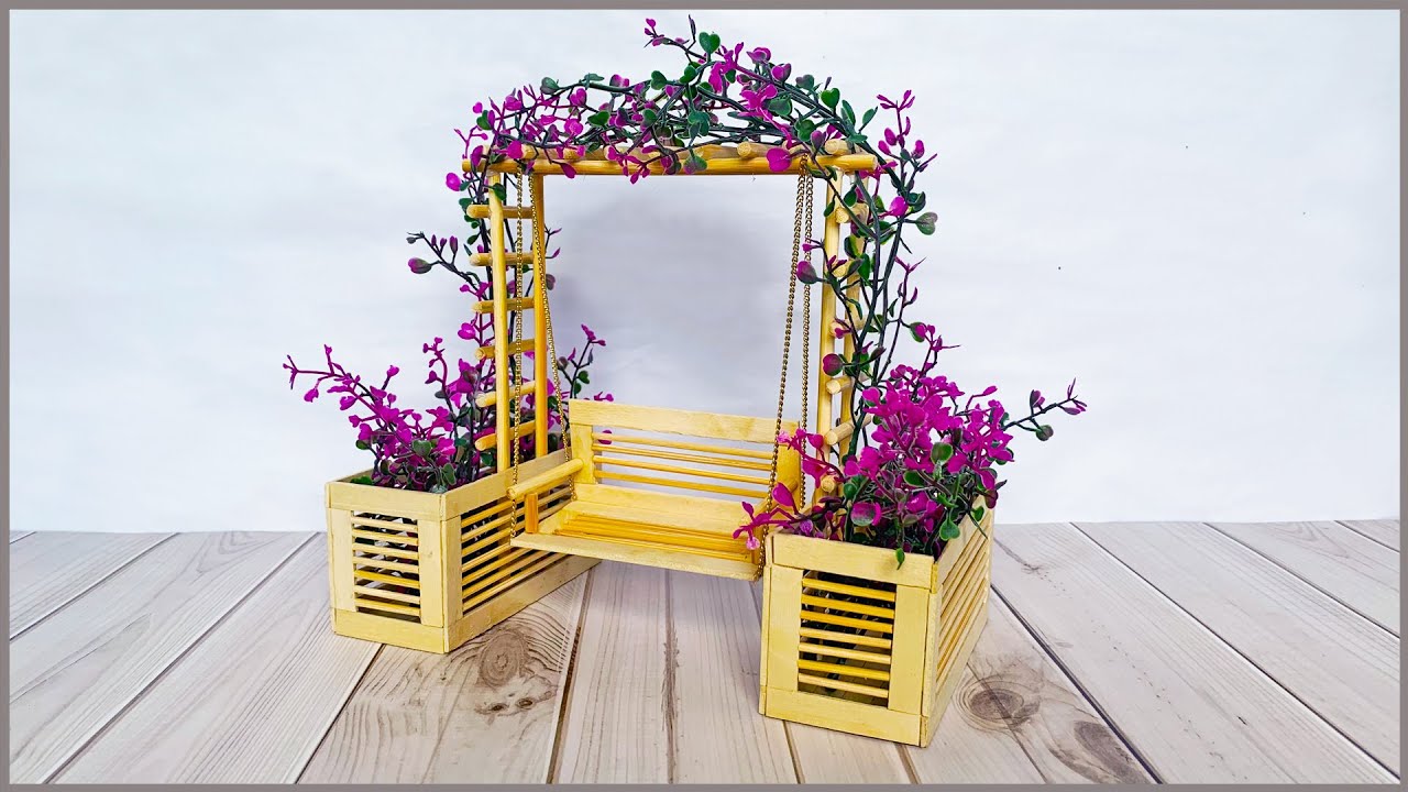 DIY-Miniature Garden with stick-Craft Home Decoration ideas - YouTube