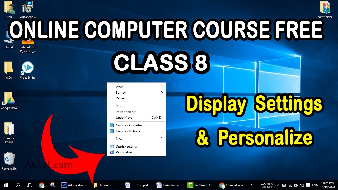 Display Settings Windows 10 - Online Computer Course FREE At Home Class ...