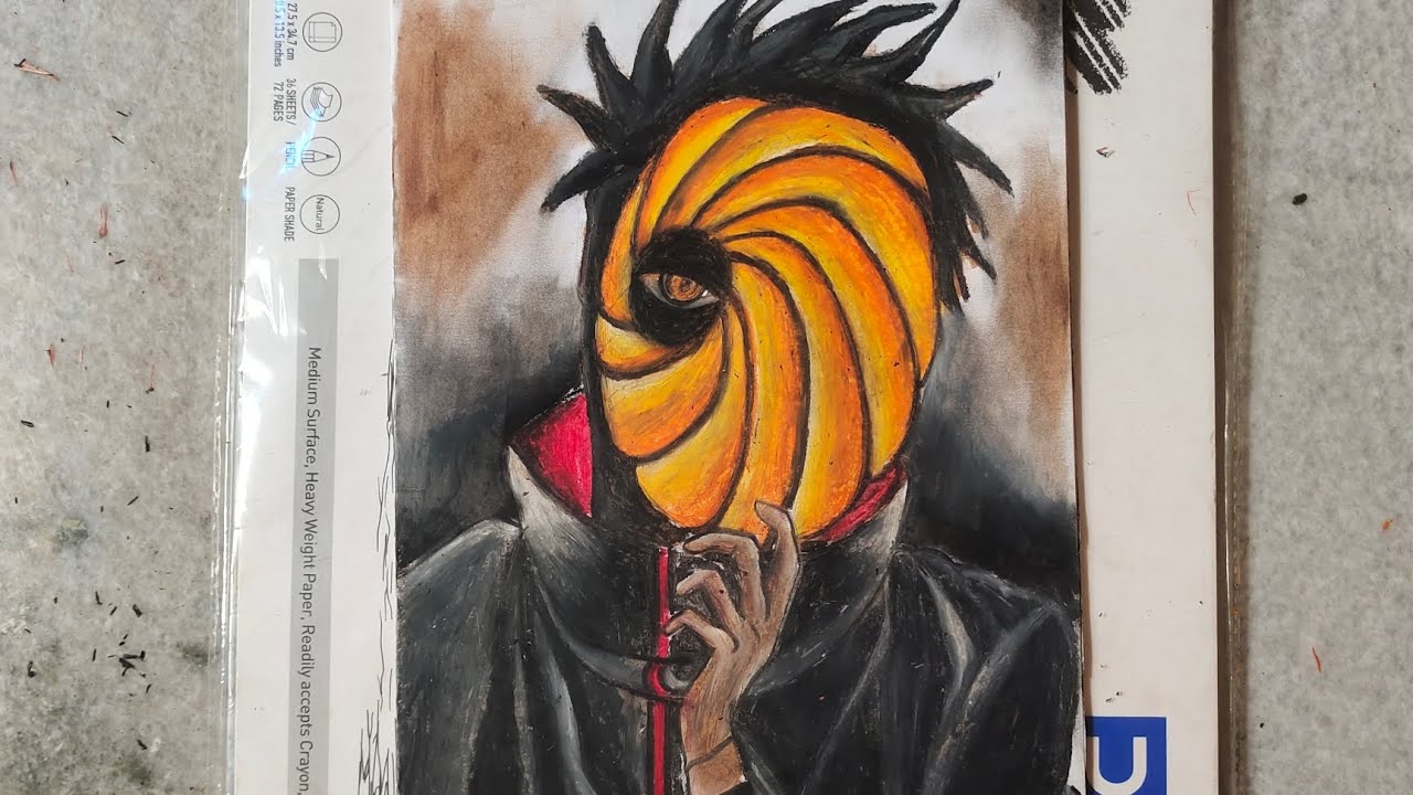 How to draw Obito Uchiha wearing a mask | How to draw Anime step by ...