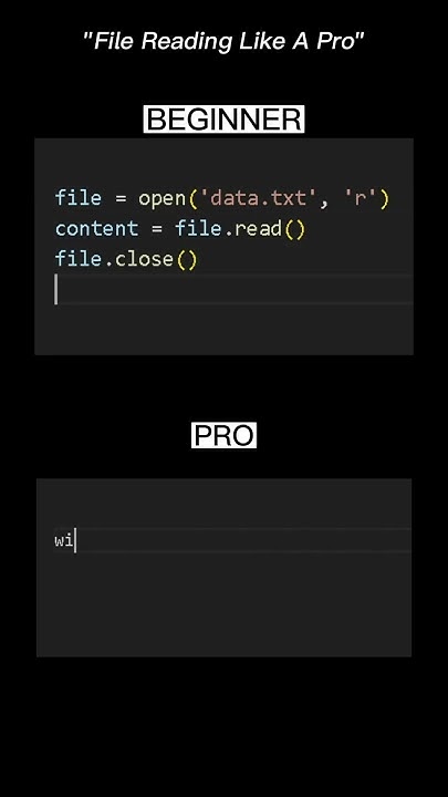 Beginner😅 Vs Pro😎 Reading Files In Python📂💻 Python Programming