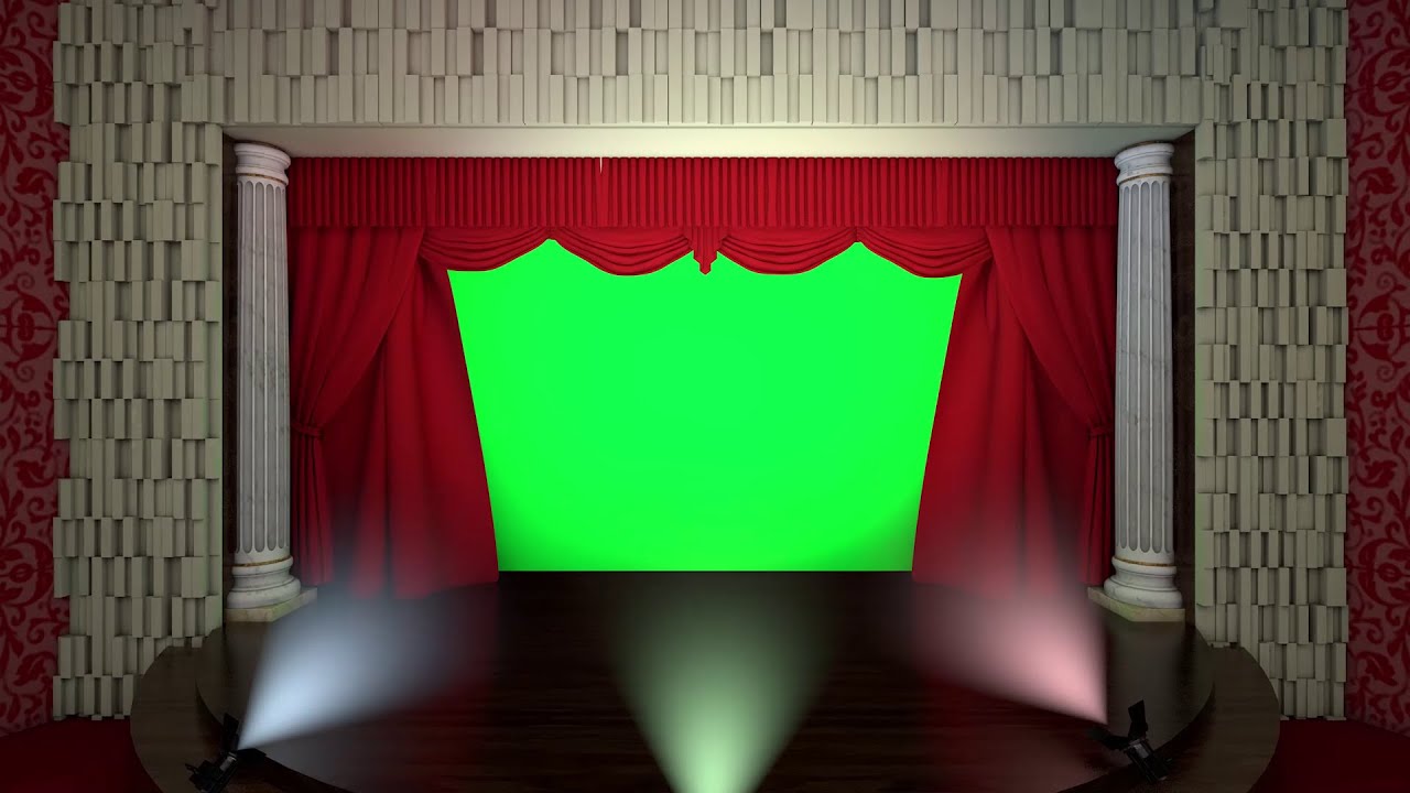 THEATRE RED VELVET CURTAIN OPEN 3D GREEN SCREEN 2021 NEW - YouTube