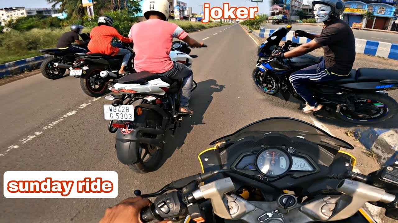 SUNDAY GROUP RIDE AND public reaction with 😁 JOKER MASK // rs200 ns160 ...