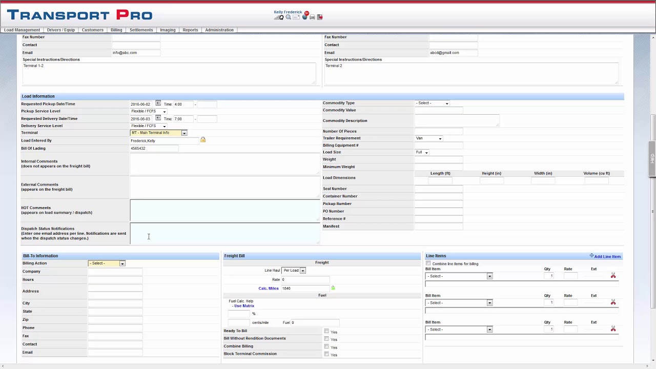 Add a New Load in Transport Pro - YouTube