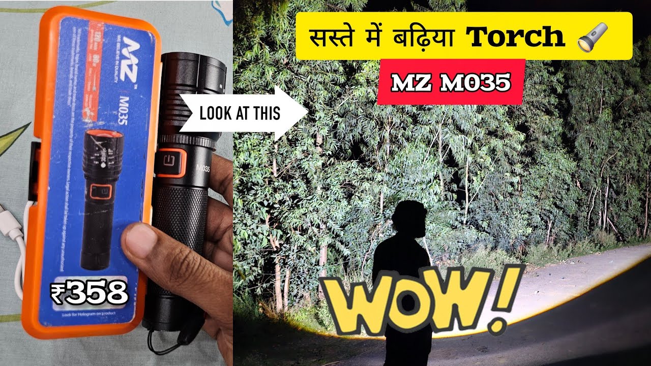 सस्ते में बढ़िया टॉर्च || MZ M035 Zoomable Torch || Long Range Budget ...