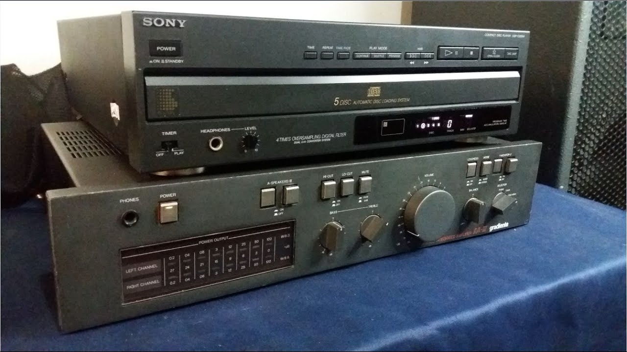 CD PLAYER SONY CARROSSEL CDP C 305M AMPLIFICADOR E PRÉ GRADIENTE IA 2 ...
