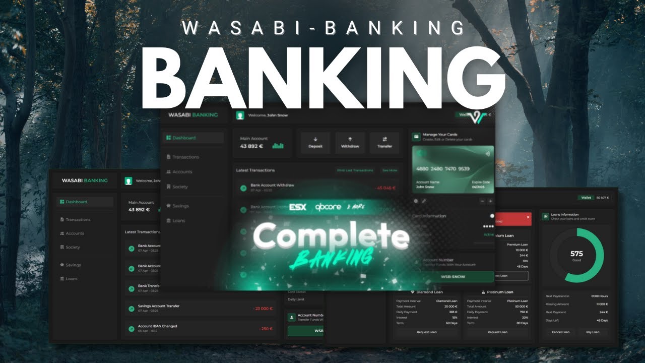 [QB/ESX] | FiveM | Wasabi Banking Installation & Setup Guide 💸🏦 | #fivemscript #gta - YouTube