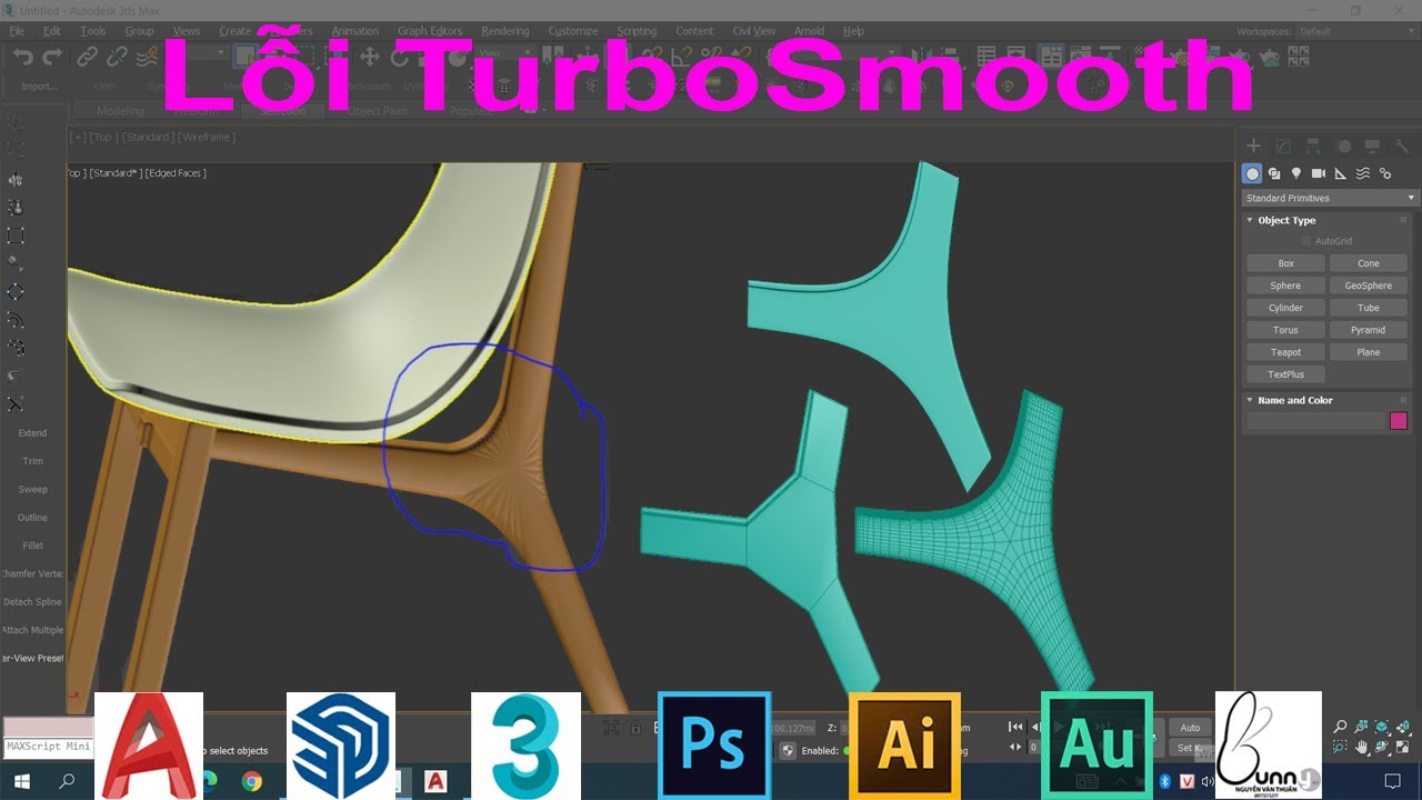 Sửa lỗi khi turbosmooth 3d max | Ứng dụng turbosmooth trong 3d max ...
