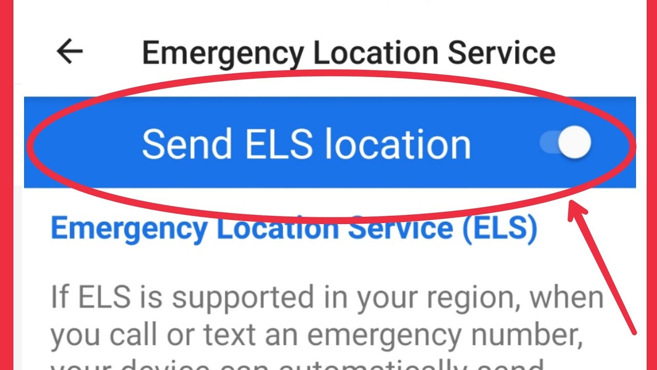 How To Turn On & OFF Send ELS Location || Emergency Location Service in ...