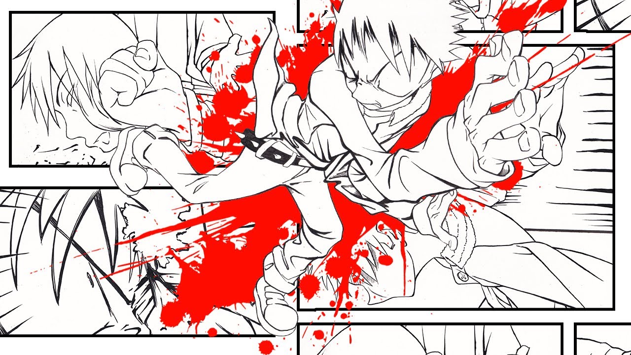 Drawing My First Manga Fight Scene - YouTube