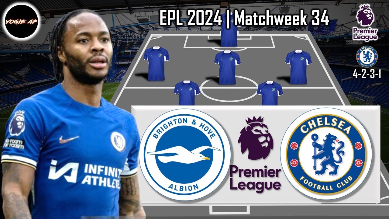 TODAY MATCH CHELSEA PREDICTIONS LINEUP PREMIER LEAGUE | GAMEWEEK 34 ...