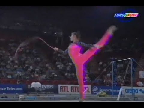 Beautiful limber GYMNAST girl in unitard STRETCH her body