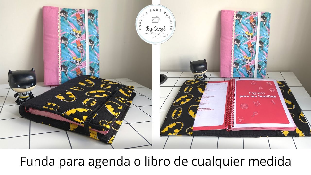 Tutorial costura: ¿Cómo hacer una funda de agenda o de libro para cualquier medida? - YouTube