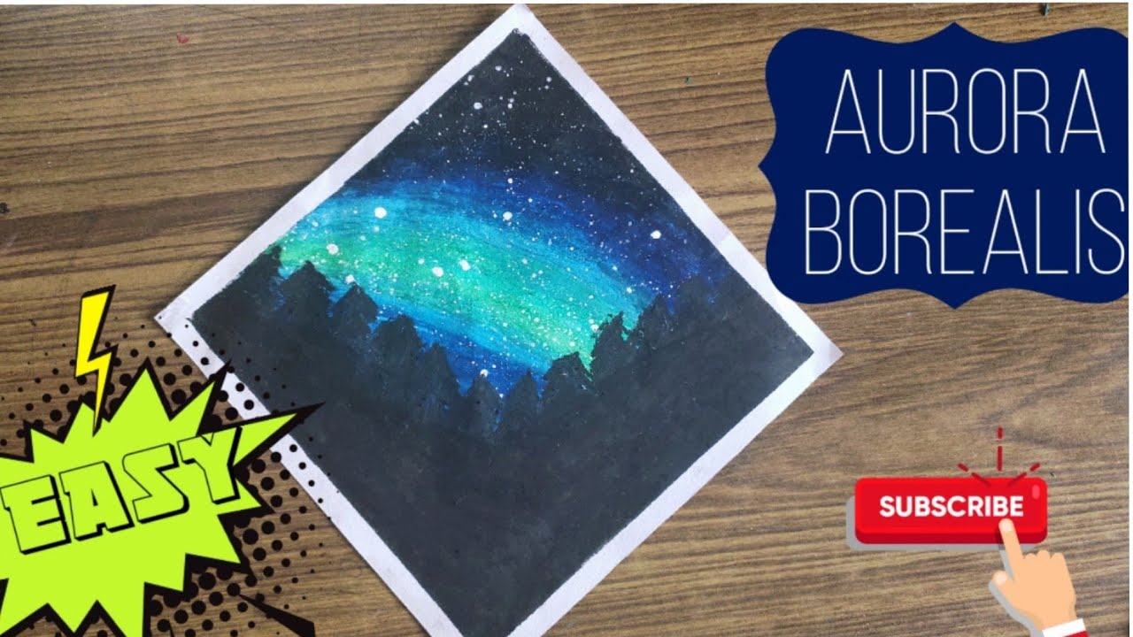 Aurora Borealis night sky | Oil pastel tutorial for beginners - YouTube