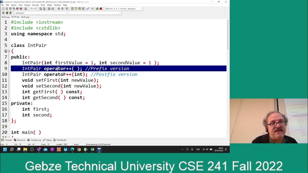 CSE 241 Fall 2022 Oct 26 - YouTube