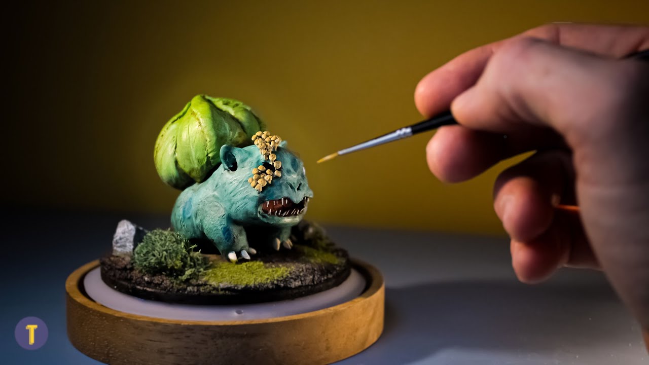 Zombie Bulbasaur diorama | Polymer Clay tutorial | Pokémon diorama | # ...