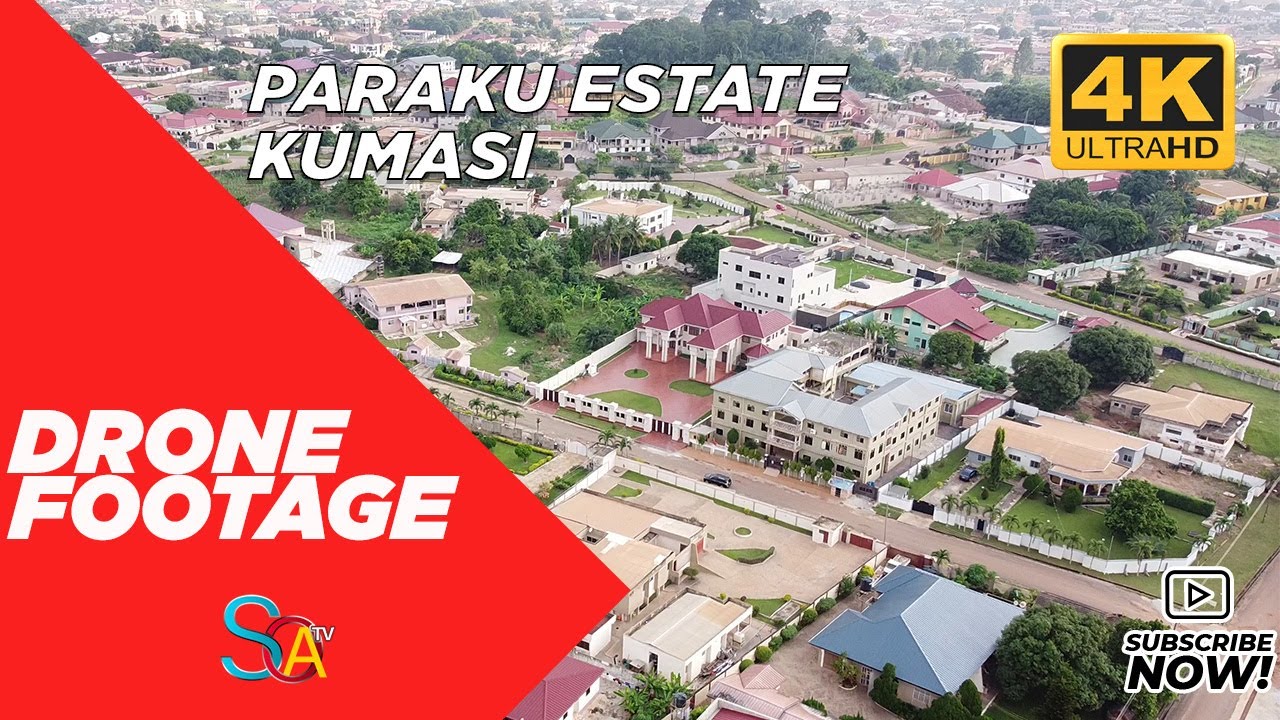 DRONE FOOTAGE - PARAKU ESTATE KUMASI (4K) PT 1 - YouTube