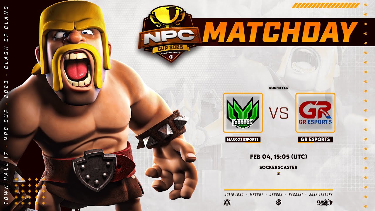 🔴LIVE NPC CUARTOS DE FINAL : MARCOS ESPORTS VS GR ESPORTS | CLASH OF CLANS - YouTube
