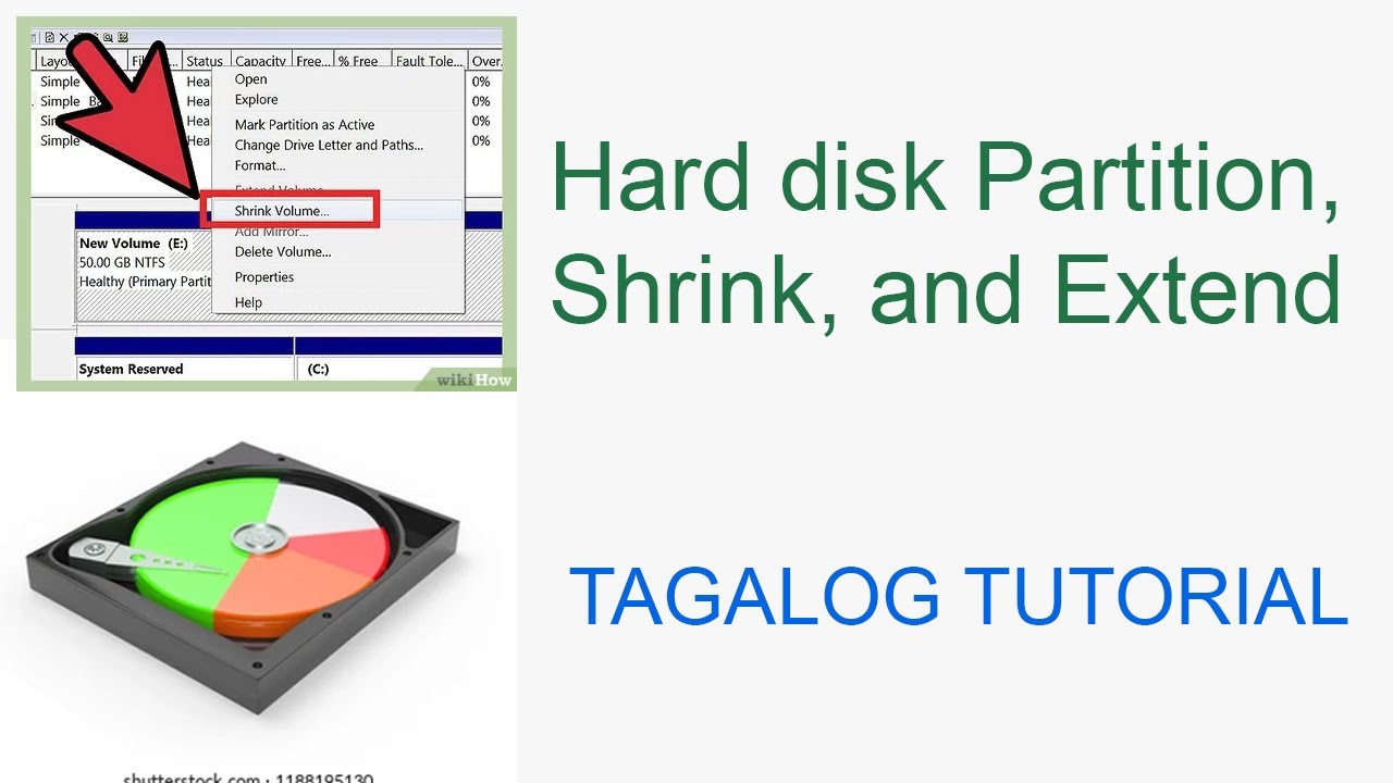 Hard disk Partition, Shrink, and Extend Tagalog Tutorial - YouTube