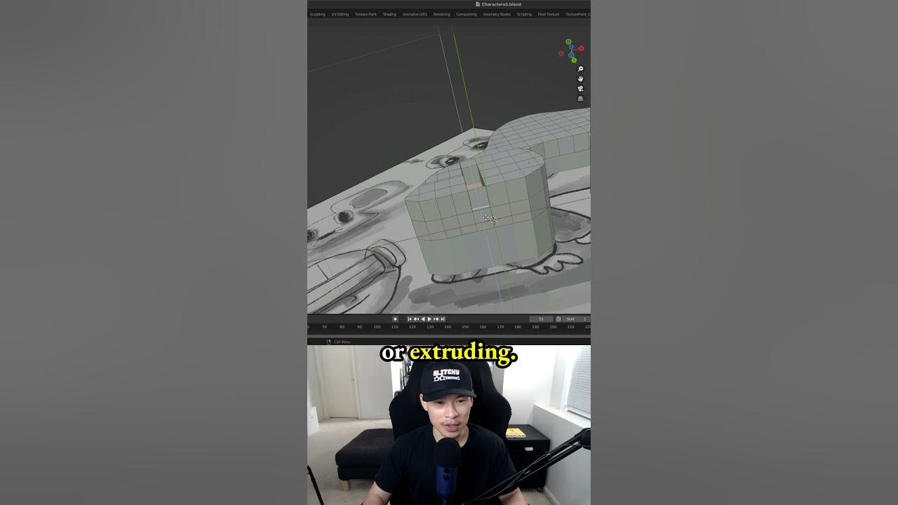 Optimizing Arm Extrusion & Vertex Welding Techniques - 3d game character in Blender -3.4 Dino ...