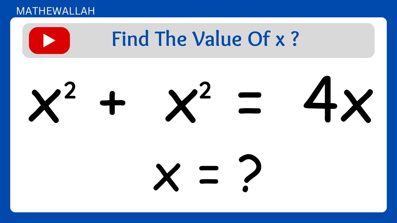 Junior Math Olympiad Problem || Can You Solve This Problem ? || Find x ...