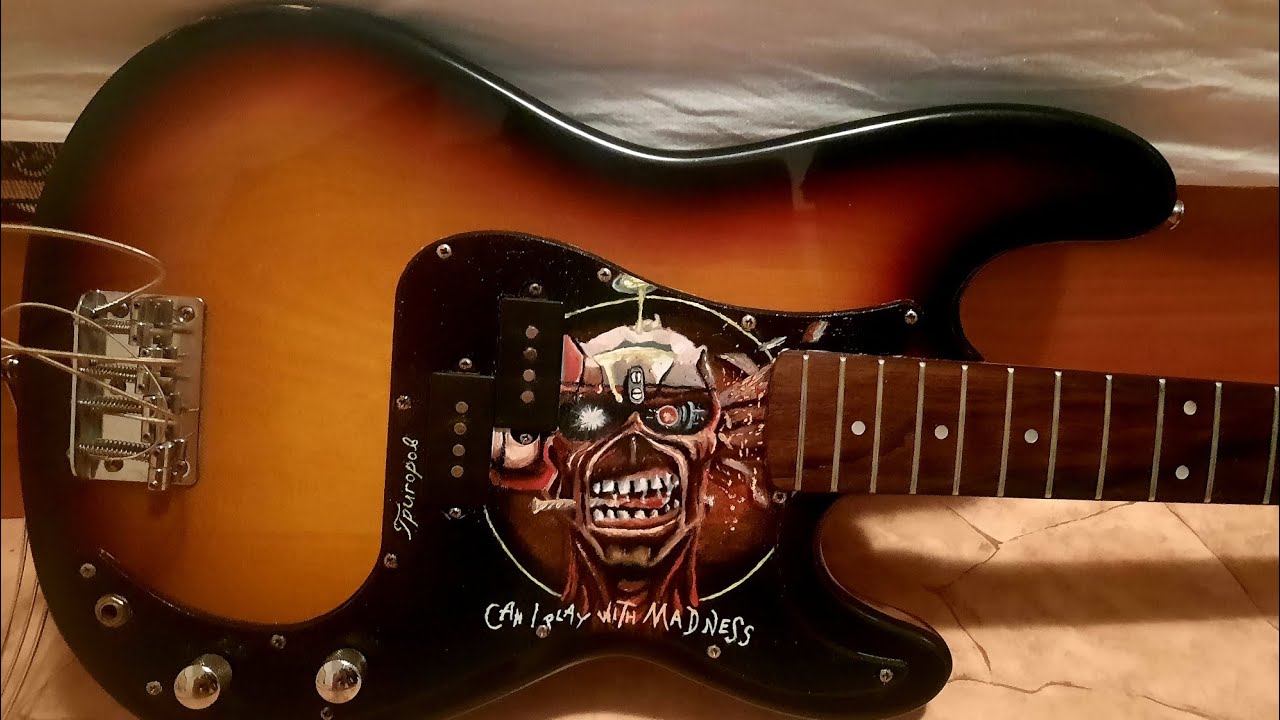 custom painted pickguard time lapse - YouTube