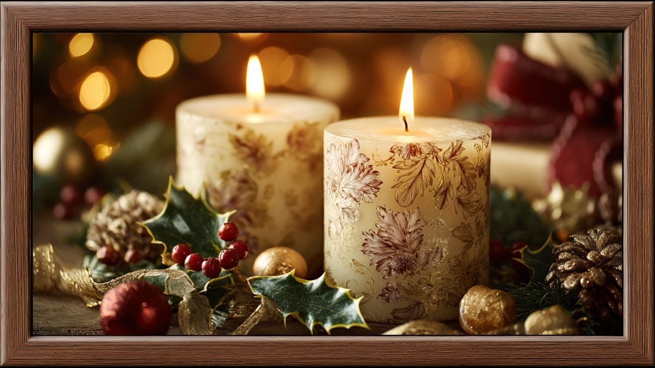 Christmas Candle Still Life | Art Framed Screensaver | Art for Your TV ...