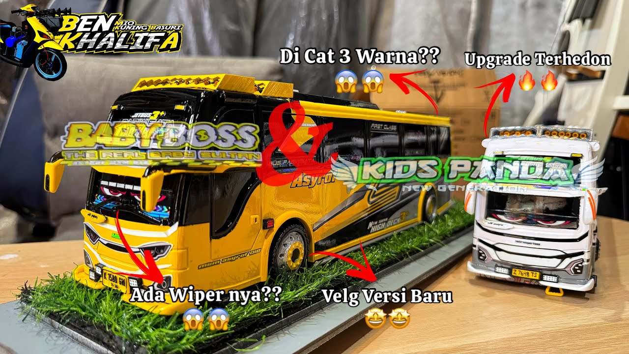 BABYBOSS & KIDS PANDA‼MODIFIKASI MINIATUR BUS BASURI SULTAN🔥🔥 - YouTube