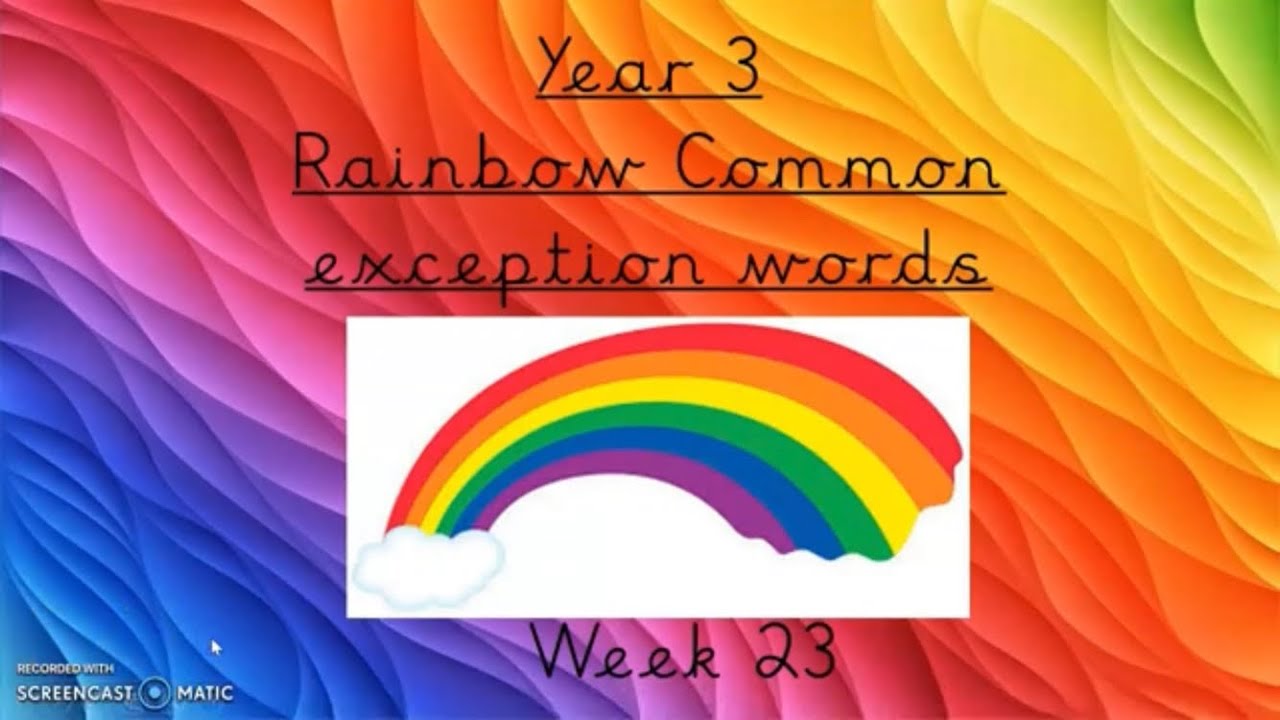 Rainbow Common Exception words week 23 - YouTube