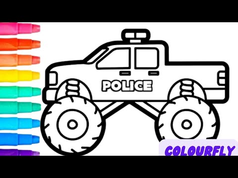 How To Draw a Monster Police Car || Police Car Drawing|| - YouTube