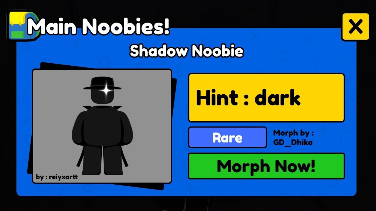 How to get SHADOW Noobie in FIND THE NOOBIES MORPHS Roblox - YouTube