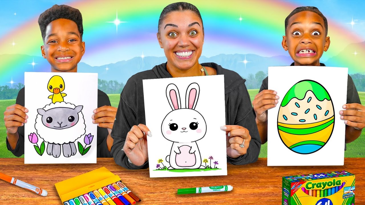 3 MARKER SPRING CHALLENGE WITH THE PRINCE FAMILY CLUBHOUSE - YouTube