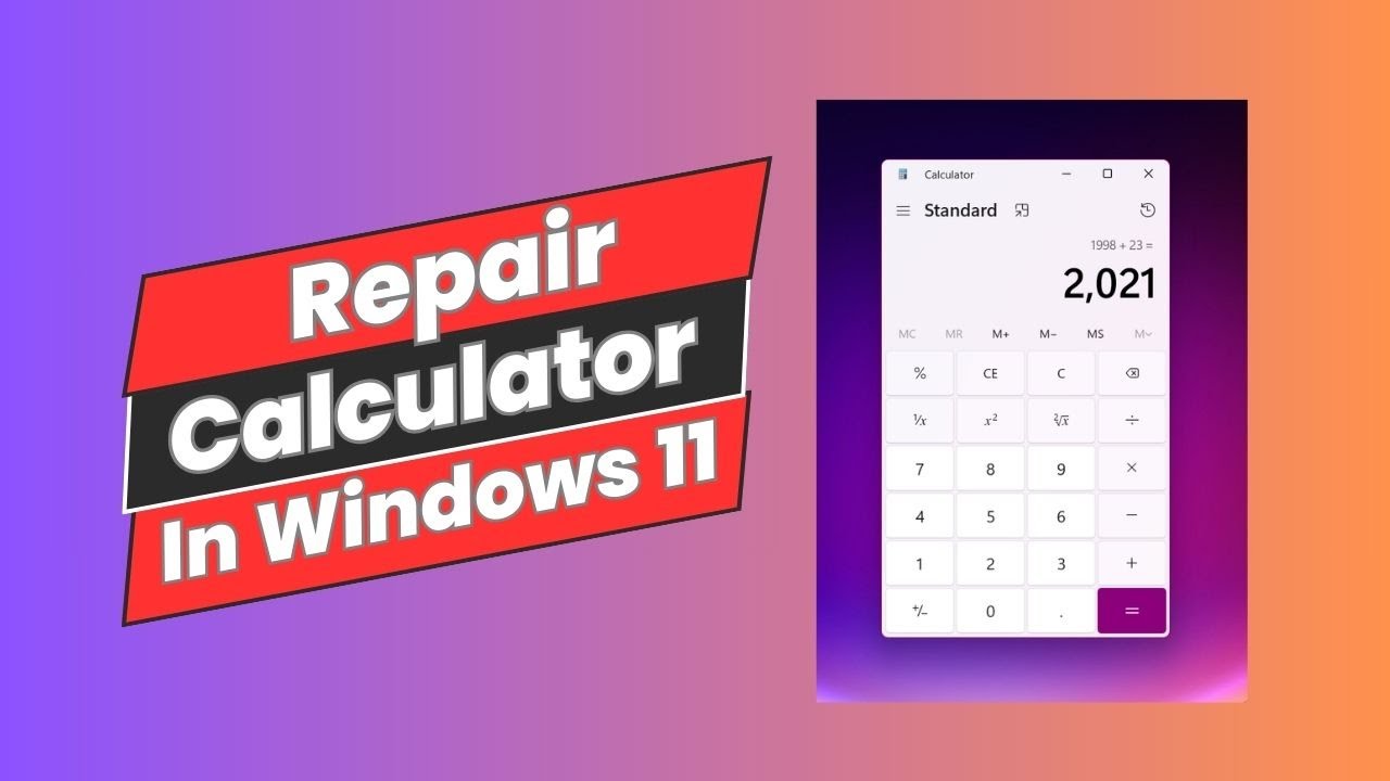 How to Repair Calculator In Windows 11 [Easy Steps] - YouTube