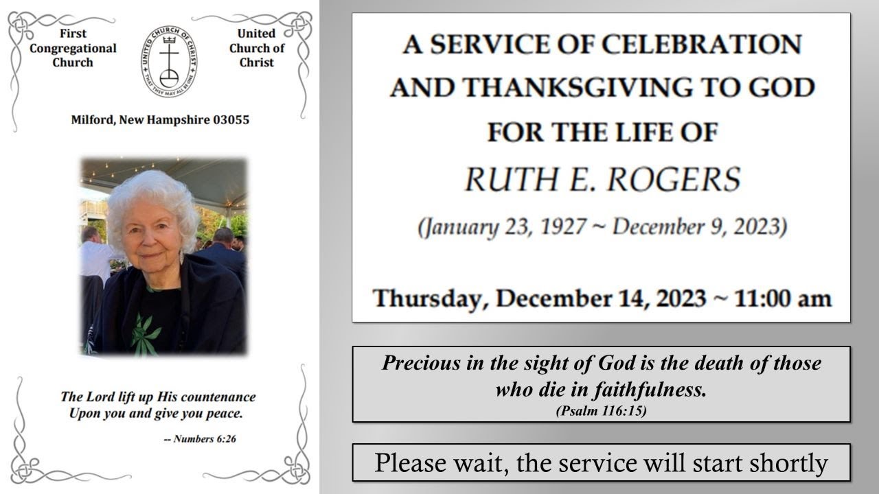 A Service of Celebration and Thanksgiving To God for the Life of Ruth E ...