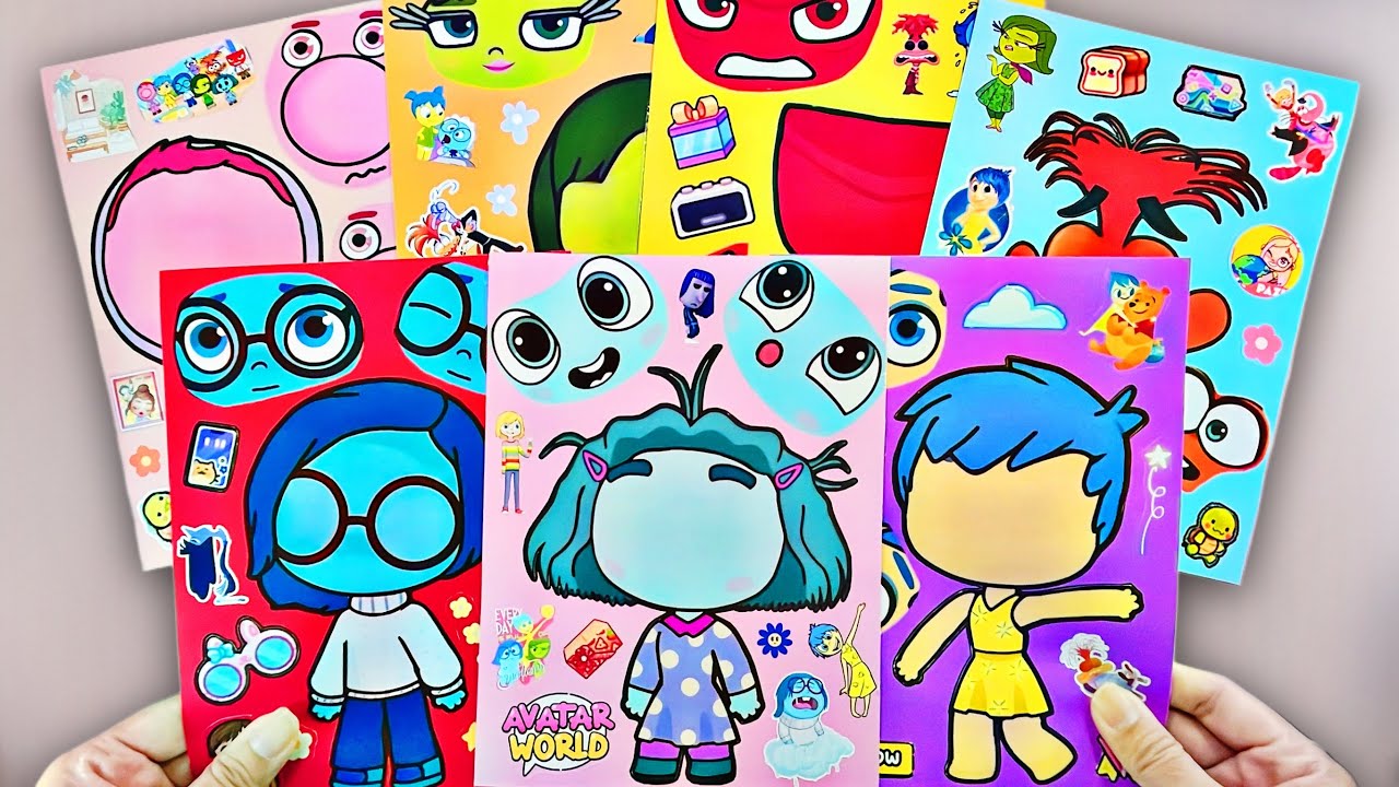 🌈PaperDIY🌈 Inside Out 2 in Avatar World Sticker Book with Envy, Anger ...