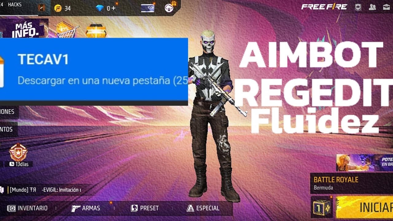 NUEVO ARCHIVO REGEDIT FF NORMAL +regedit +fluidez +aimbot - YouTube
