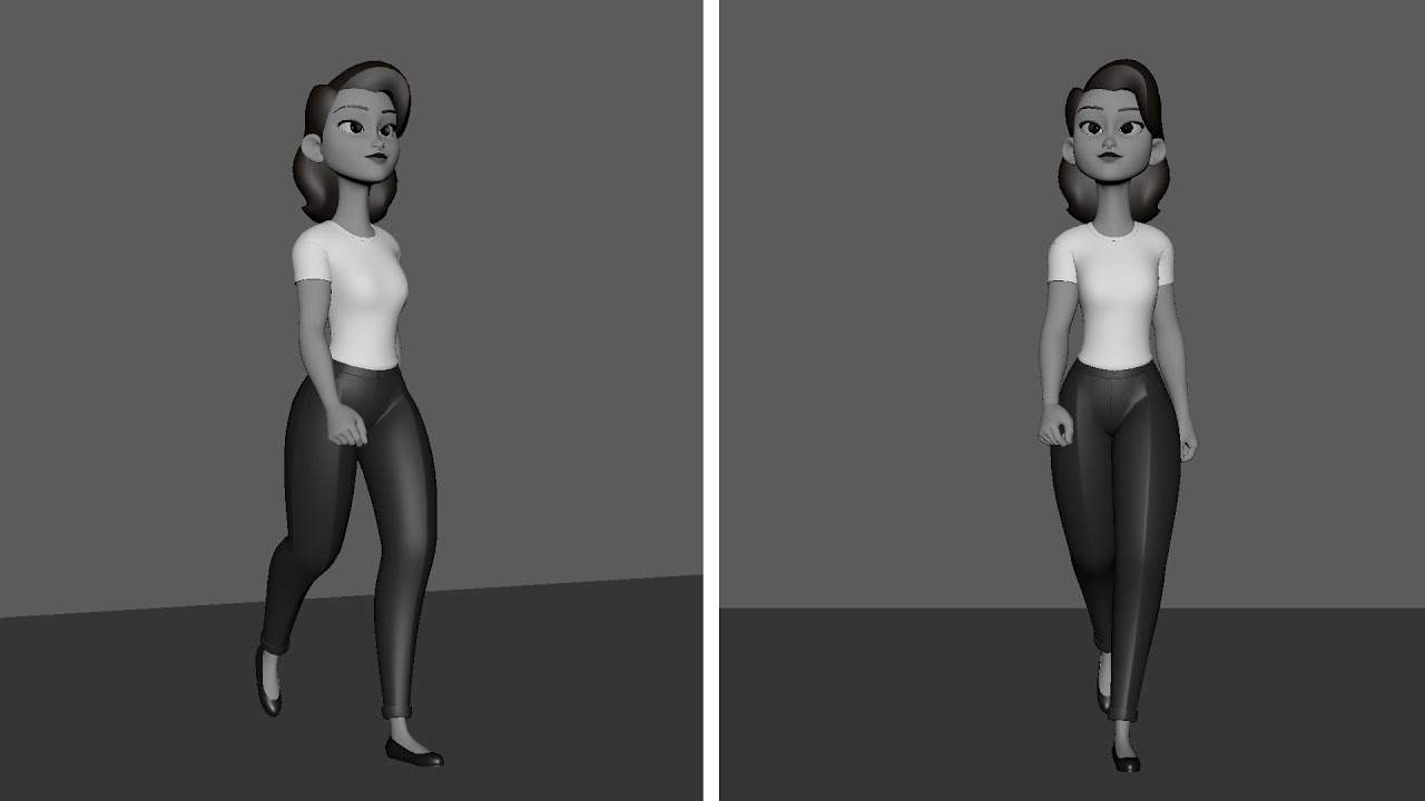 Walk Cycle Test - Amy Rig - YouTube