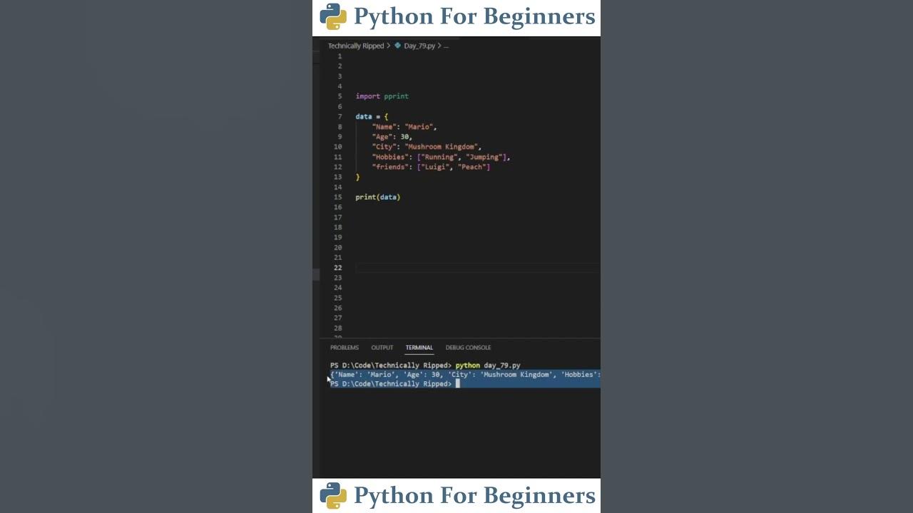 How To Use The PPrint() Function In Python | Python For Beginners - YouTube