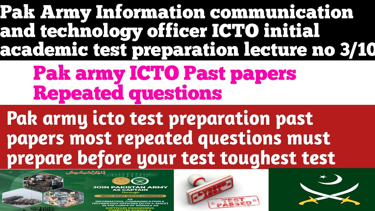 Pak army Information communication and technology officer Ictos Initial ...