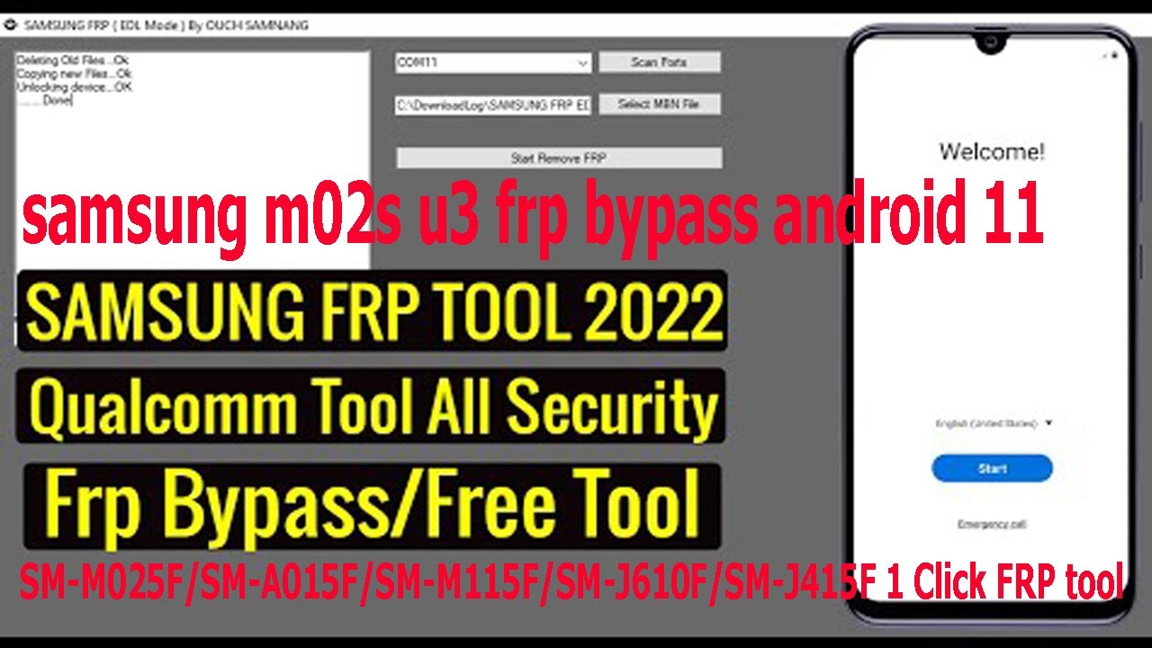 Samsung m02s u3 frp bypass android 11/ free tool download /one Click ...