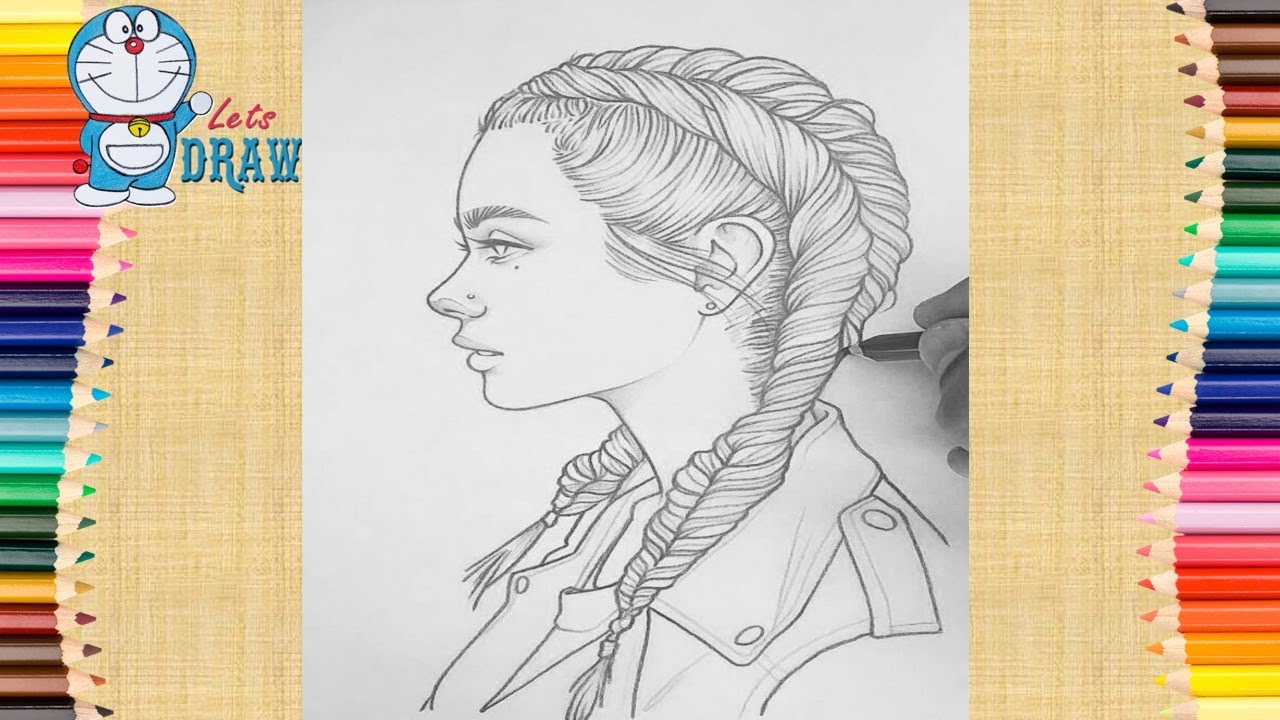 How to drawing a girl for your Character step by step || outline art ...