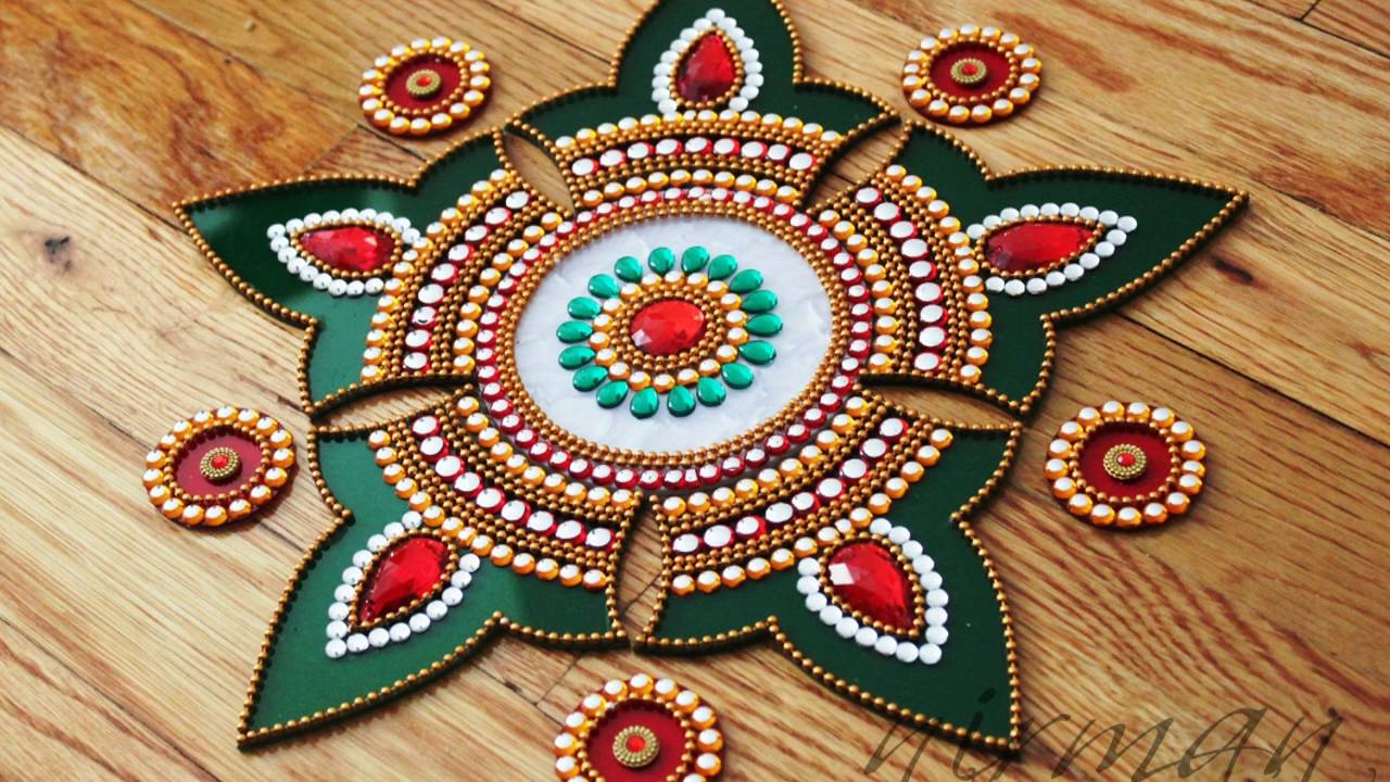 Kundan Rangoli Designs - YouTube