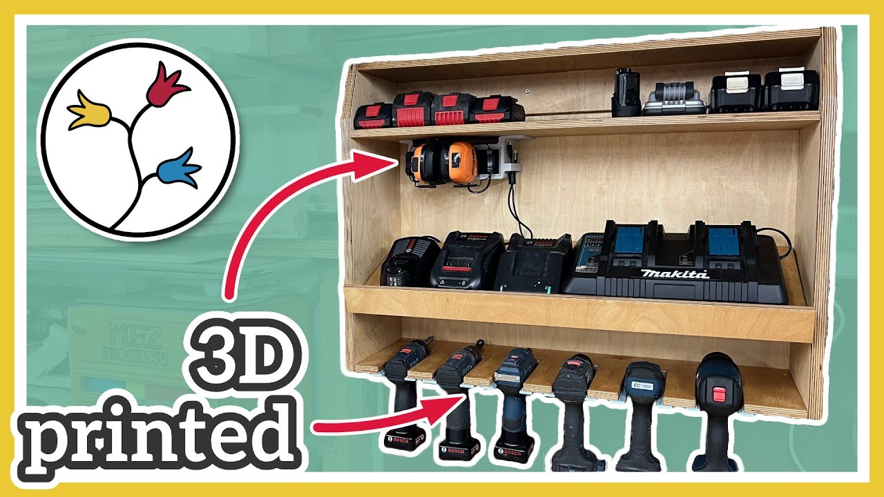 Drill Storage And Charging Station – with unique 3D-printed parts - YouTube