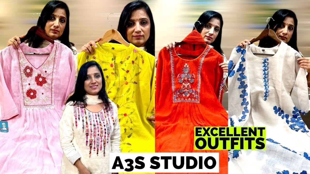 A3S Studio Brings You Smart Flax Cotton 1, 2 & 3 Piece Hand Work Suits, Mal Chanderi & Linen ...