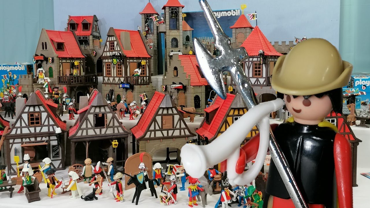 PLAYMOBIL Fachwerk Stadt 1977 Klicky Mittelalter Burg Stecksystem - YouTube
