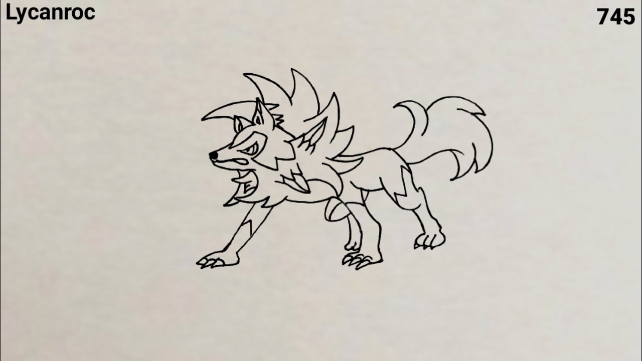 How to draw Lycanroc From Pokémon | Pokemon Drawing 745 - YouTube
